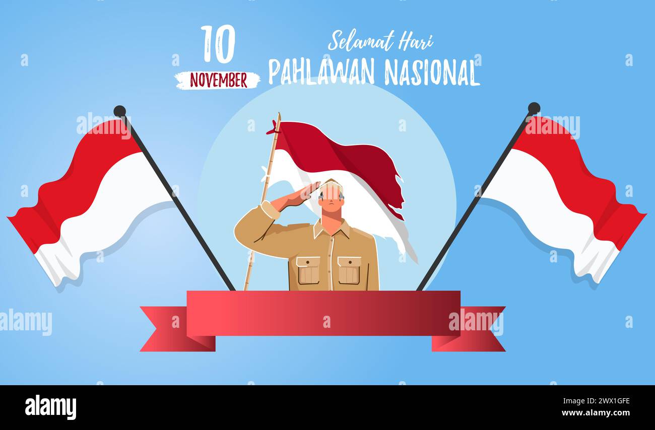 Selamat hari pahlawan nasional. Translation: Happy Indonesian National ...