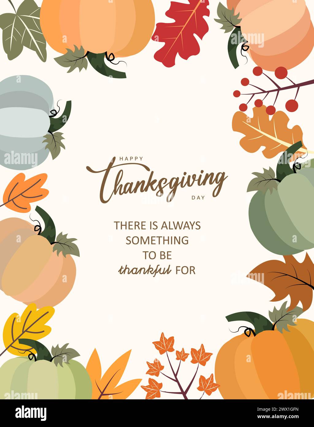 Simple Thanksgiving Greeting Card Vector Illustration. Suitable for ...