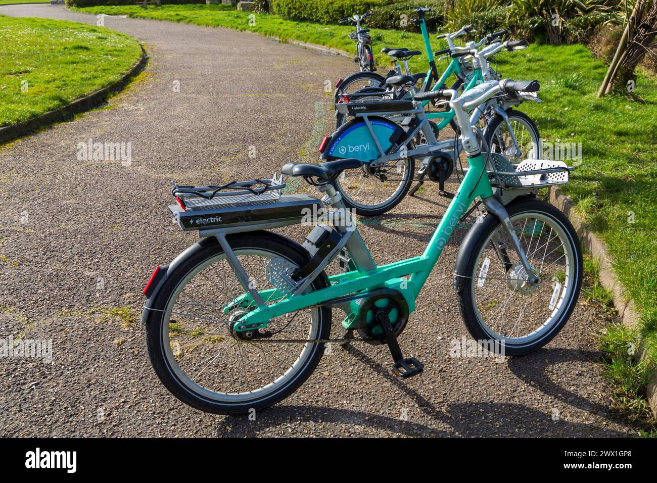 Beryl electric bikes parked at Poole, Dorset UK in March - electric ...