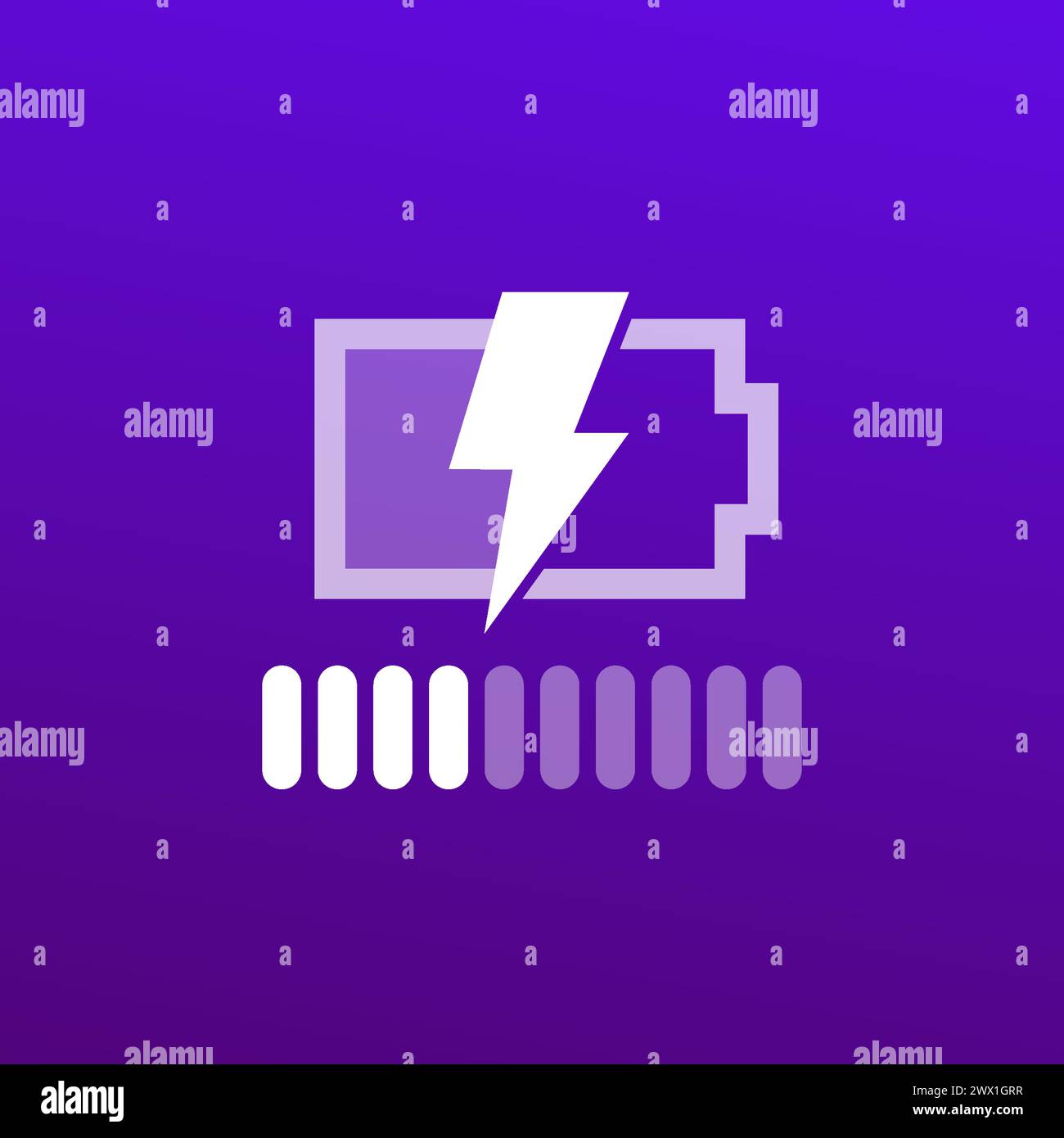 charging battery vector icon with progress bar Stock Vector Image & Art ...