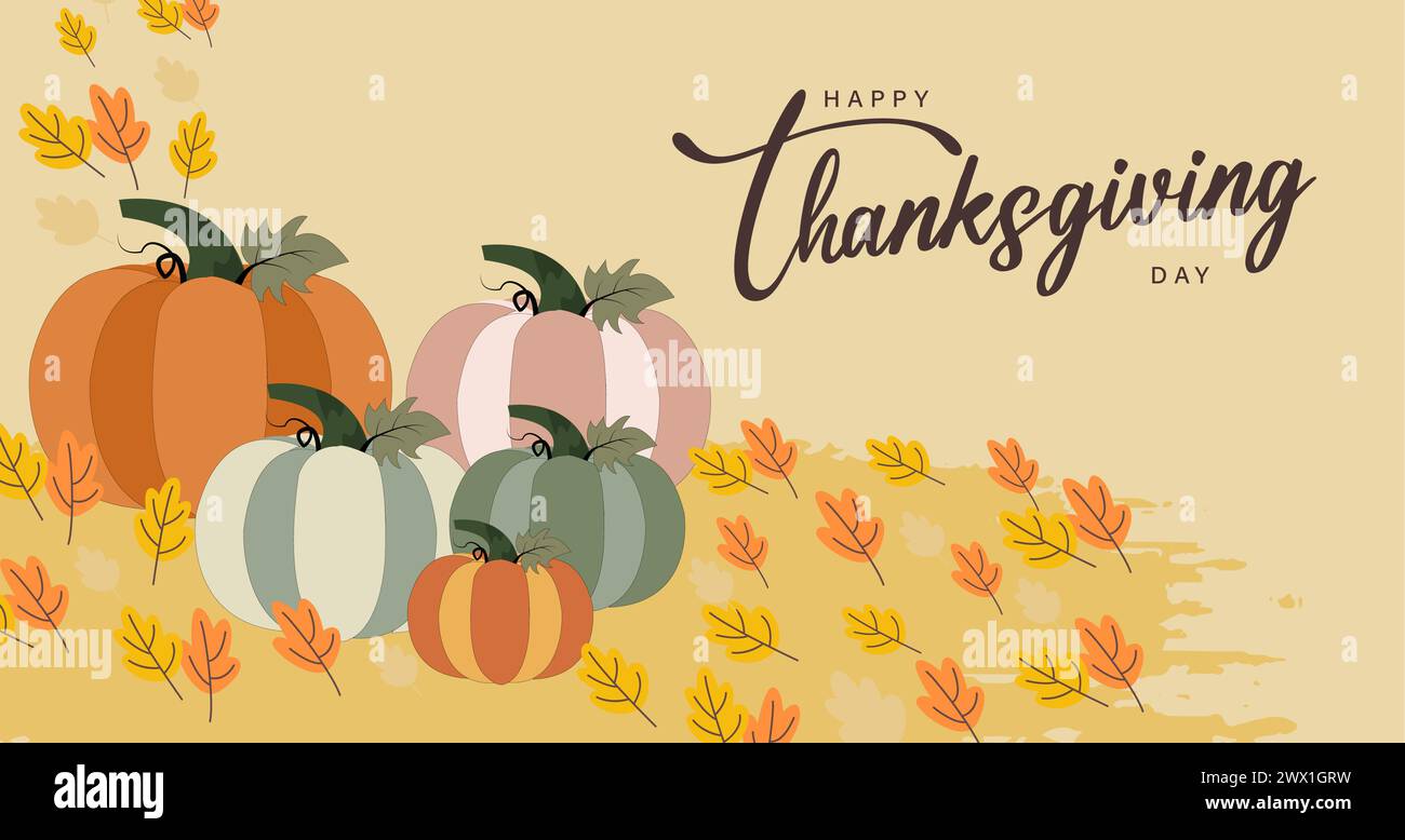 Simple Thanksgiving Greeting Card Vector Illustration. Suitable for ...