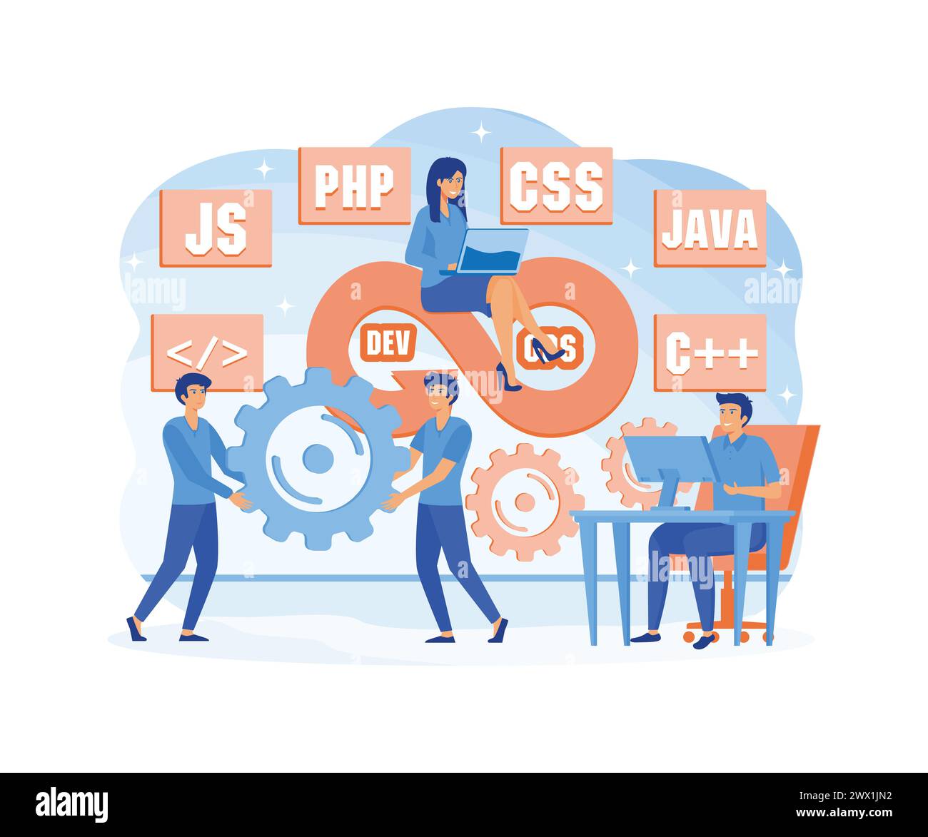 Network operations support team Cut Out Stock Images & Pictures - Alamy