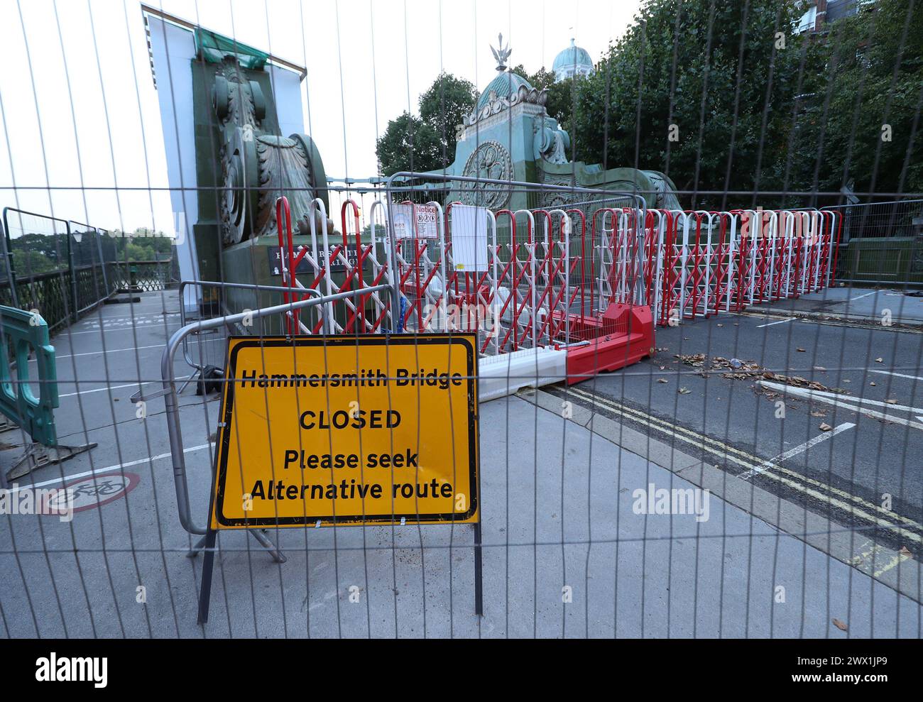 File photo dated 13/08/2020 of closure signs on Hammersmith Bridge in ...