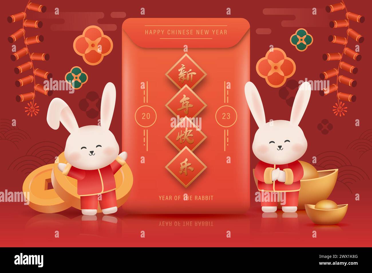 Translation : Chinese New Year 2023 Year of the Rabbit. Chinese Zodiac ...