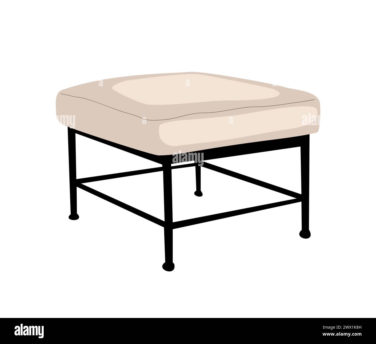 Outdoor ottoman stool, footrest vector on white Stock Vector Image ...