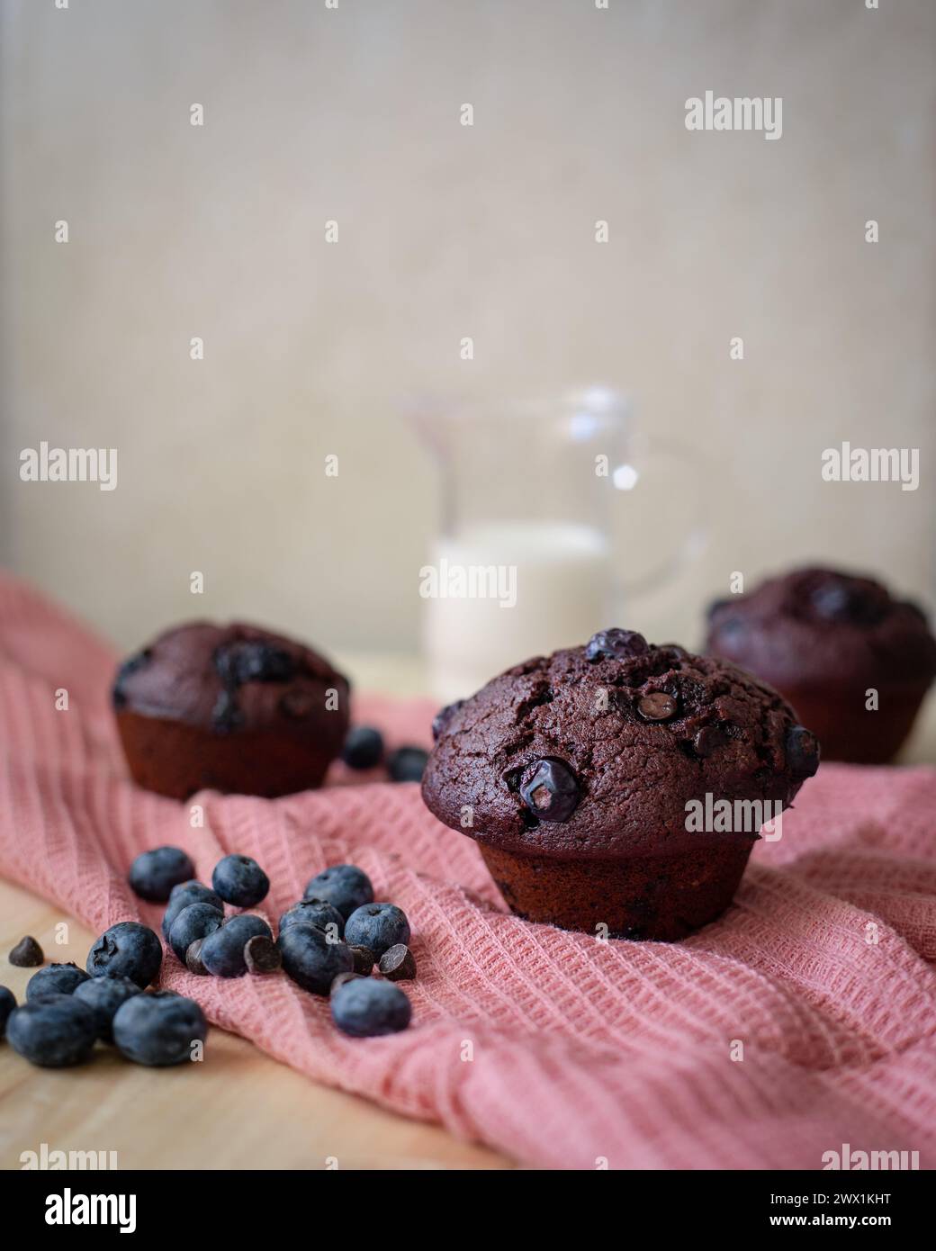 Blueberry Chocolate Chip Muffins Stock Photo - Alamy