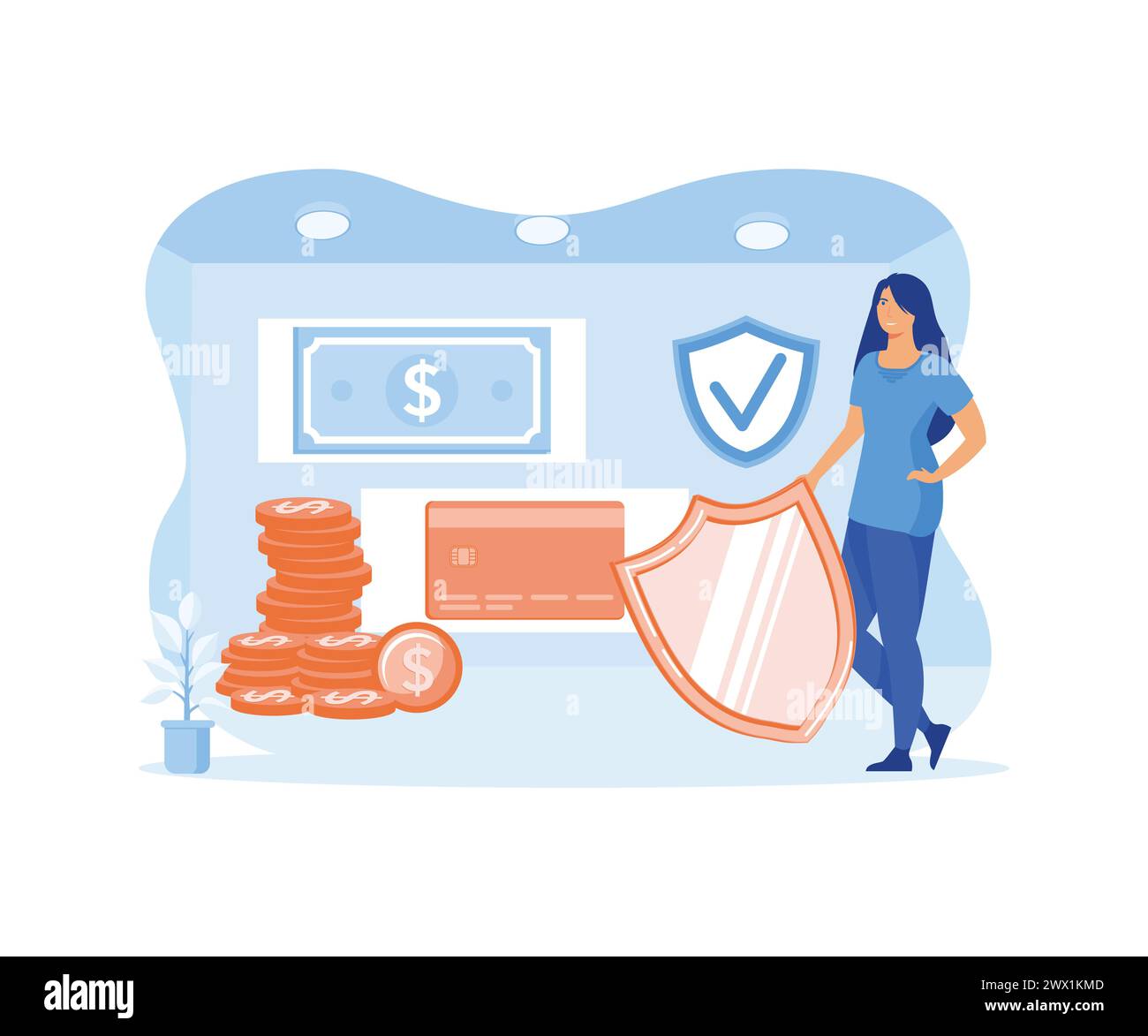 Girl protecting data hi-res stock photography and images - Alamy