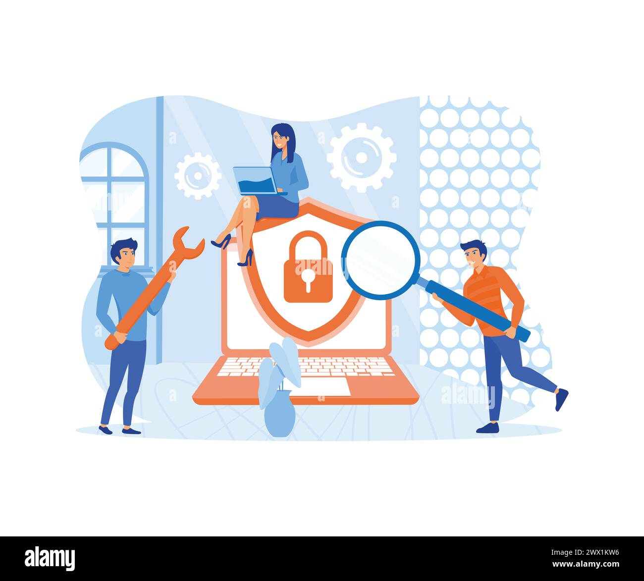 Personal Id Data File Protection Concept Data Protection Concept Flat Vector Modern