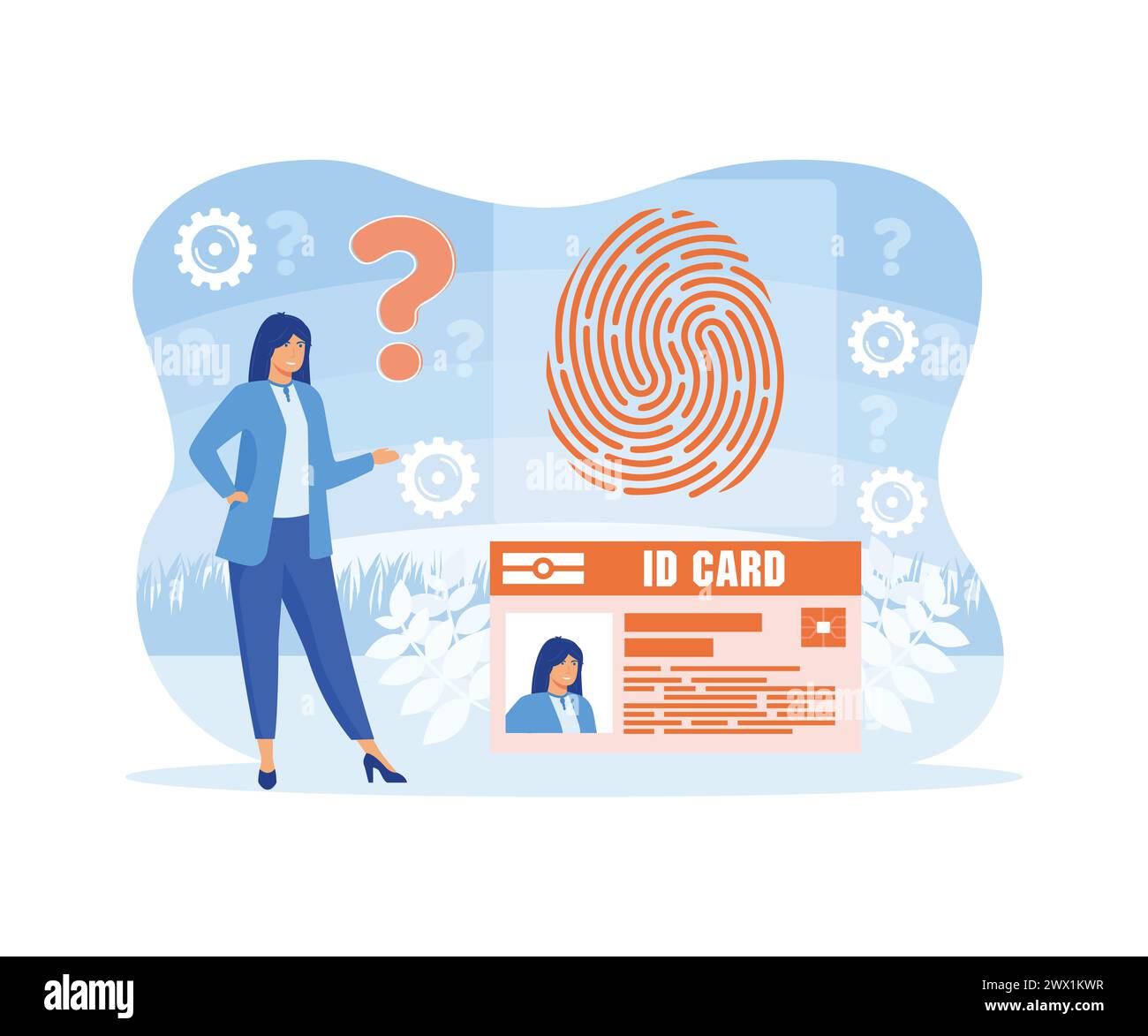 Personal ID and biometric access control. Person using identity office ... Personal ID and biometric access control. Person using identity office ...