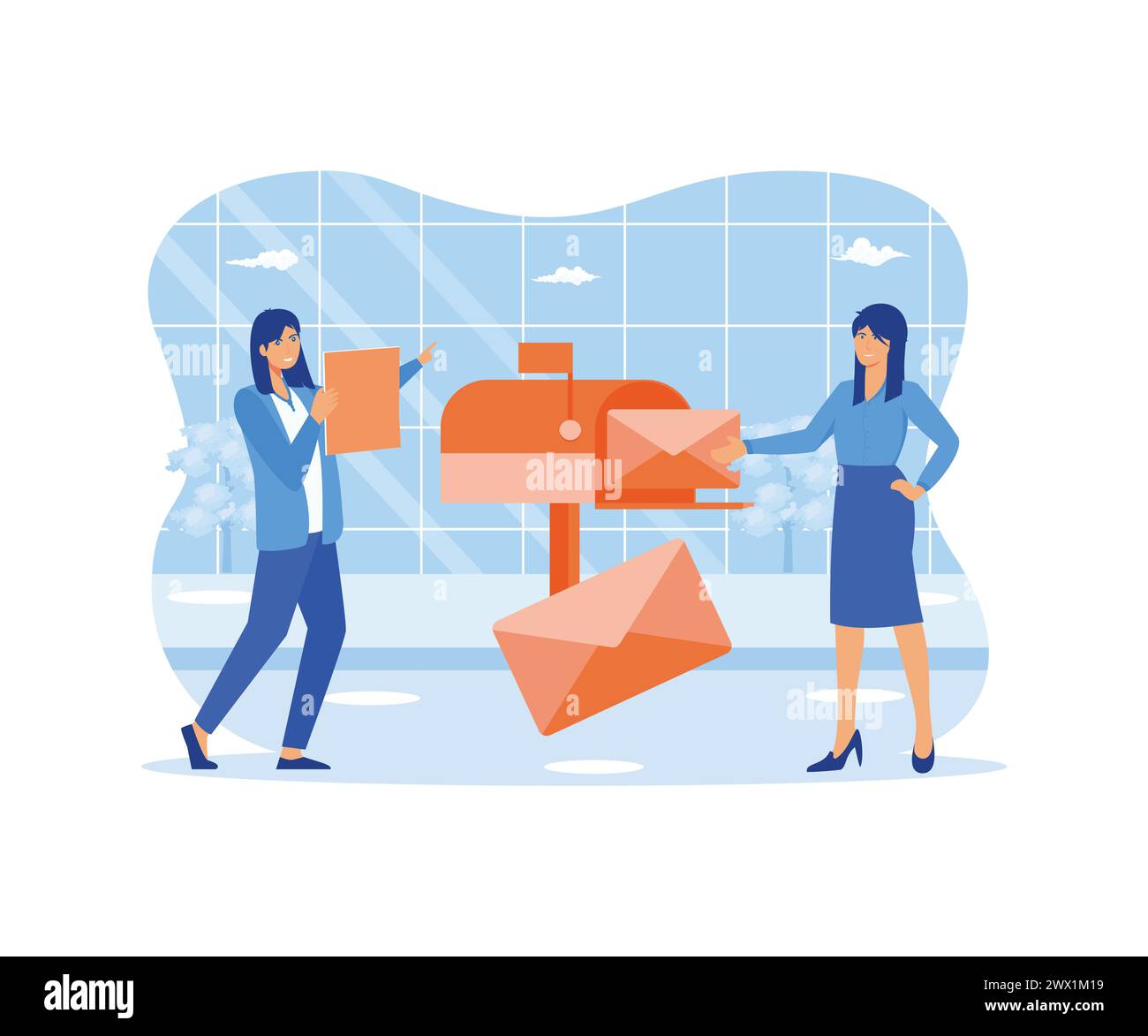 Woman receiving letter Stock Vector Images - Alamy