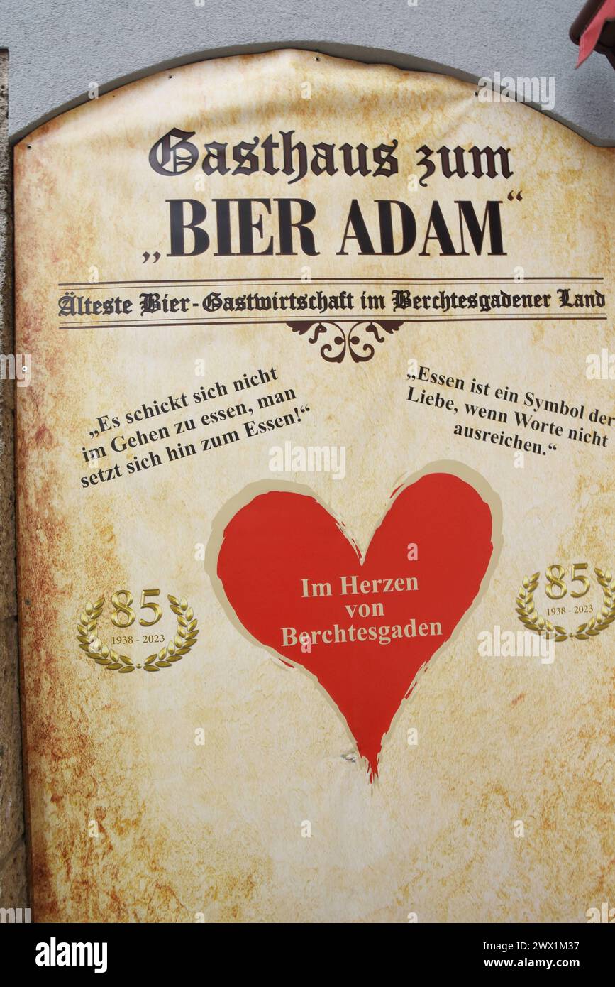 Symbol Schriftzug -Bier Adam-Aelteste Bier-Gastwirtschaft im ...