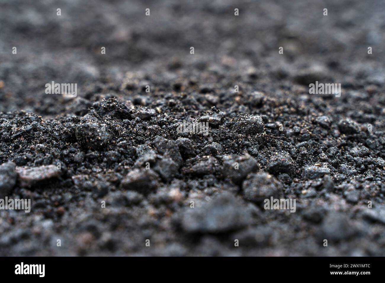 Black soil texture background. Black land surface. Farm agriculture ...