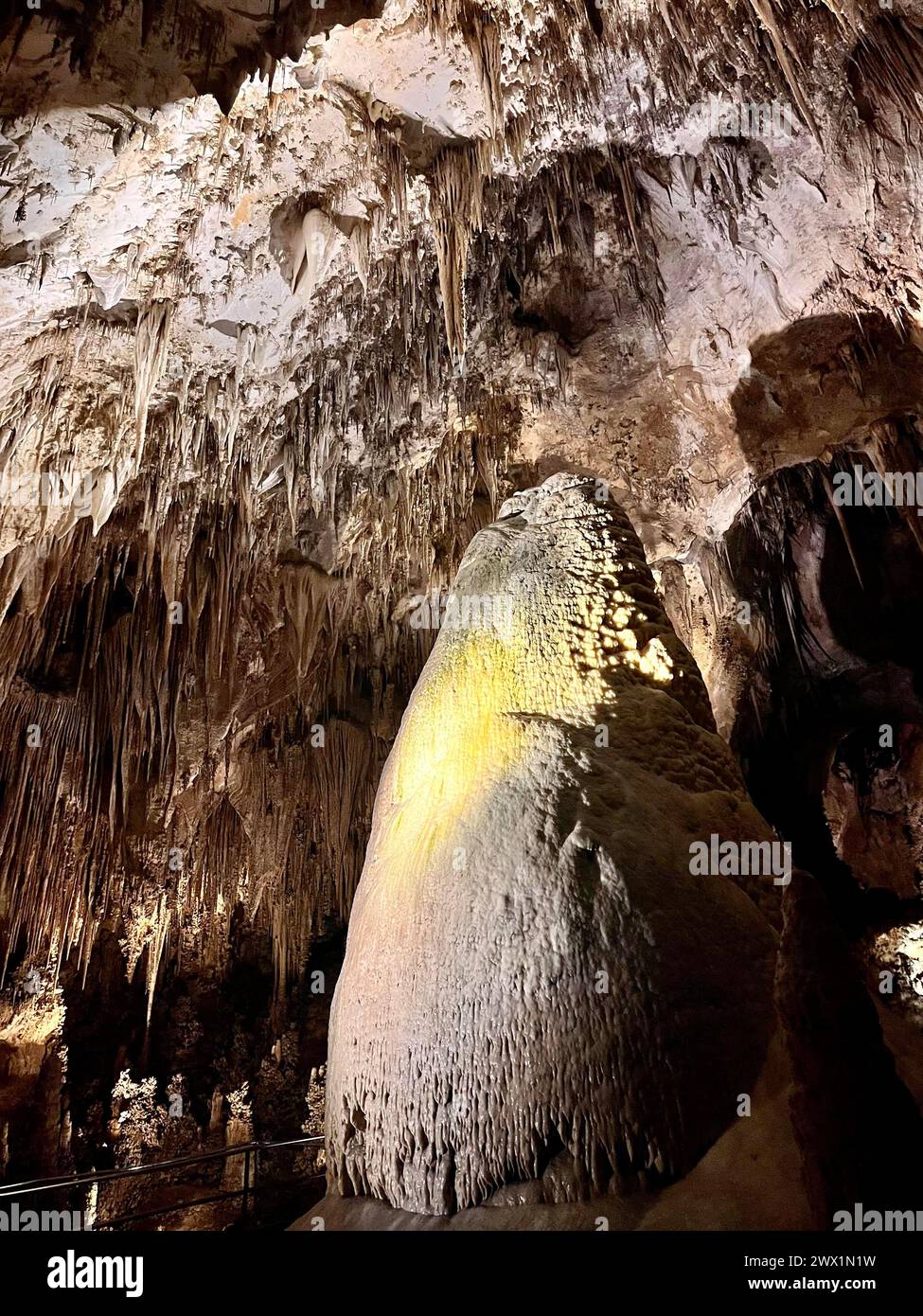 A stunning view inside the Big Room at Carlsbad Caverns, New Mexico ...