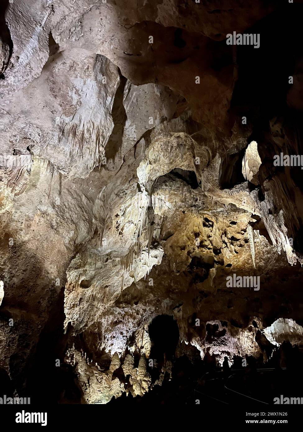 A stunning view inside the Big Room at Carlsbad Caverns, New Mexico ...