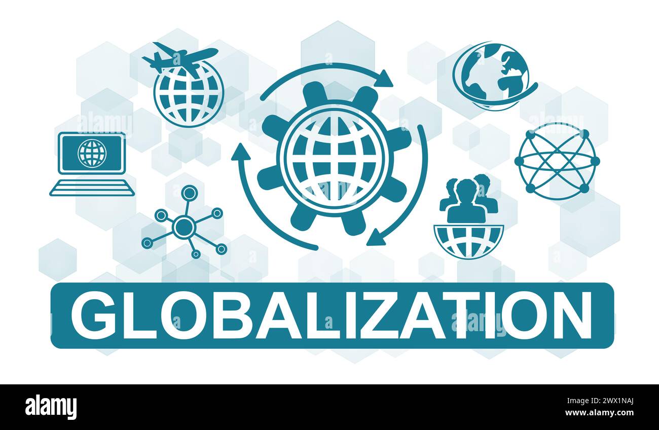 Illustration of a globalization concept Stock Photo - Alamy