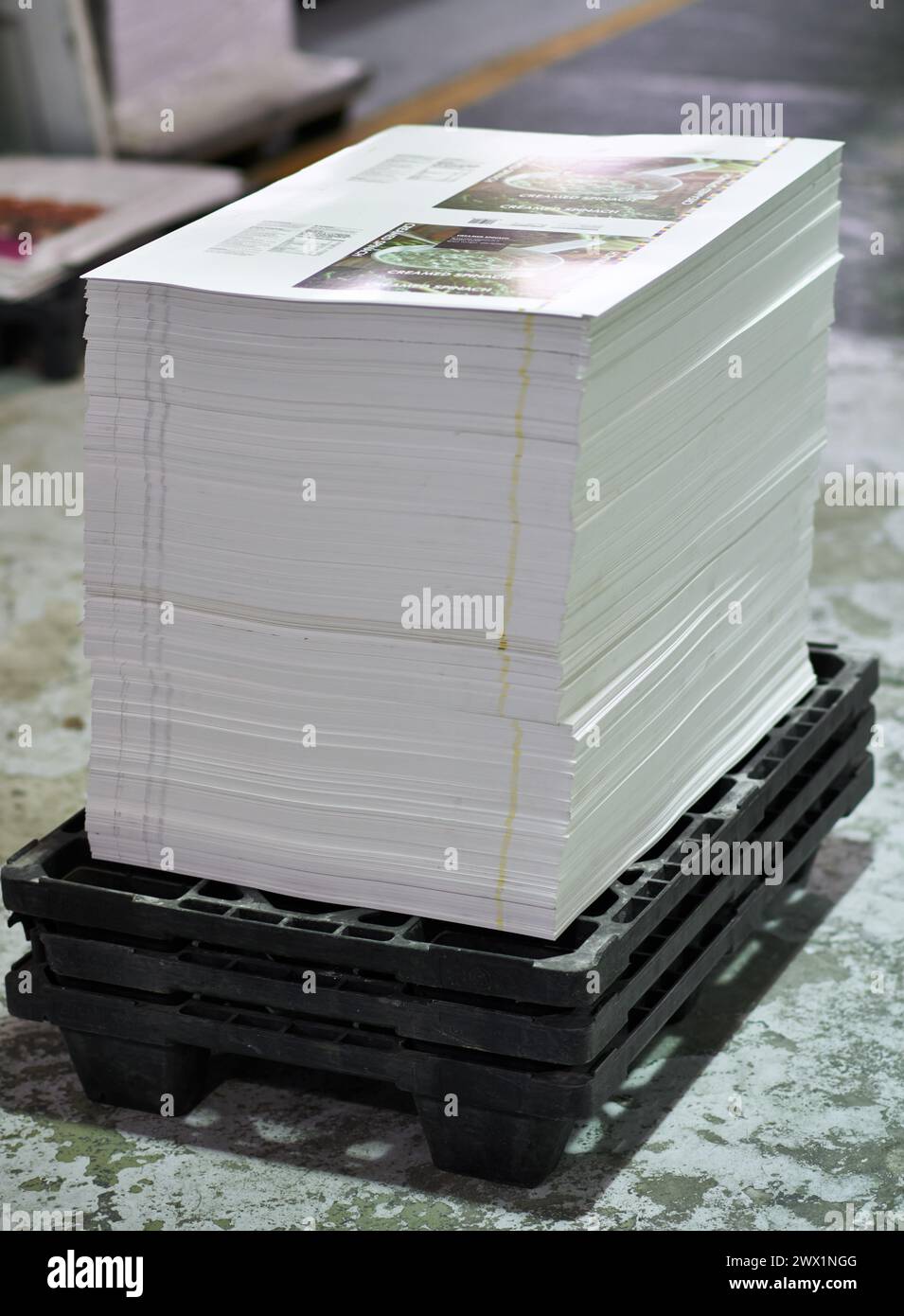 Printing, factory and paper stack for manufacturing or distribution ...