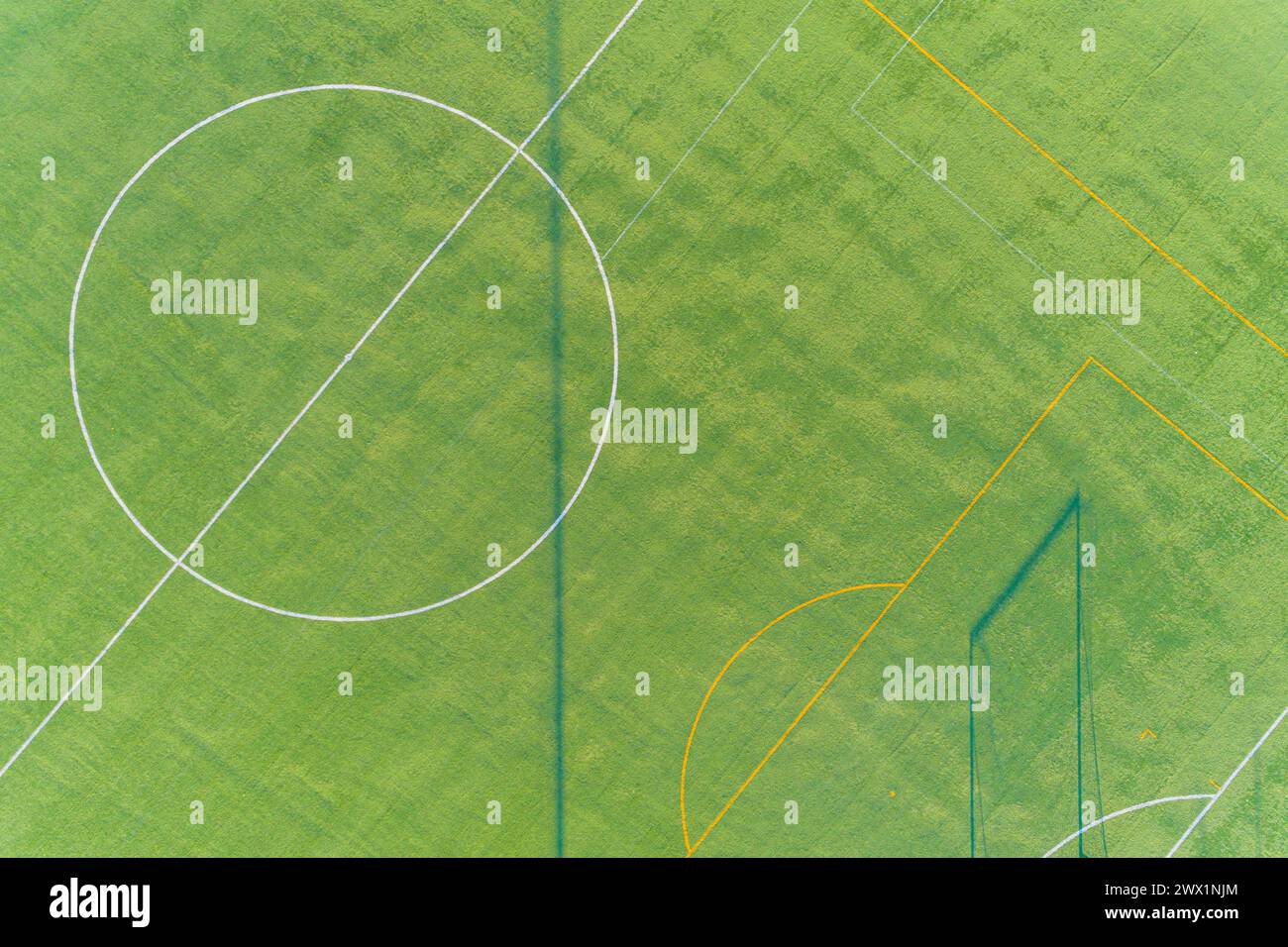 aerial top view with drone of a soccer field Stock Photo - Alamy