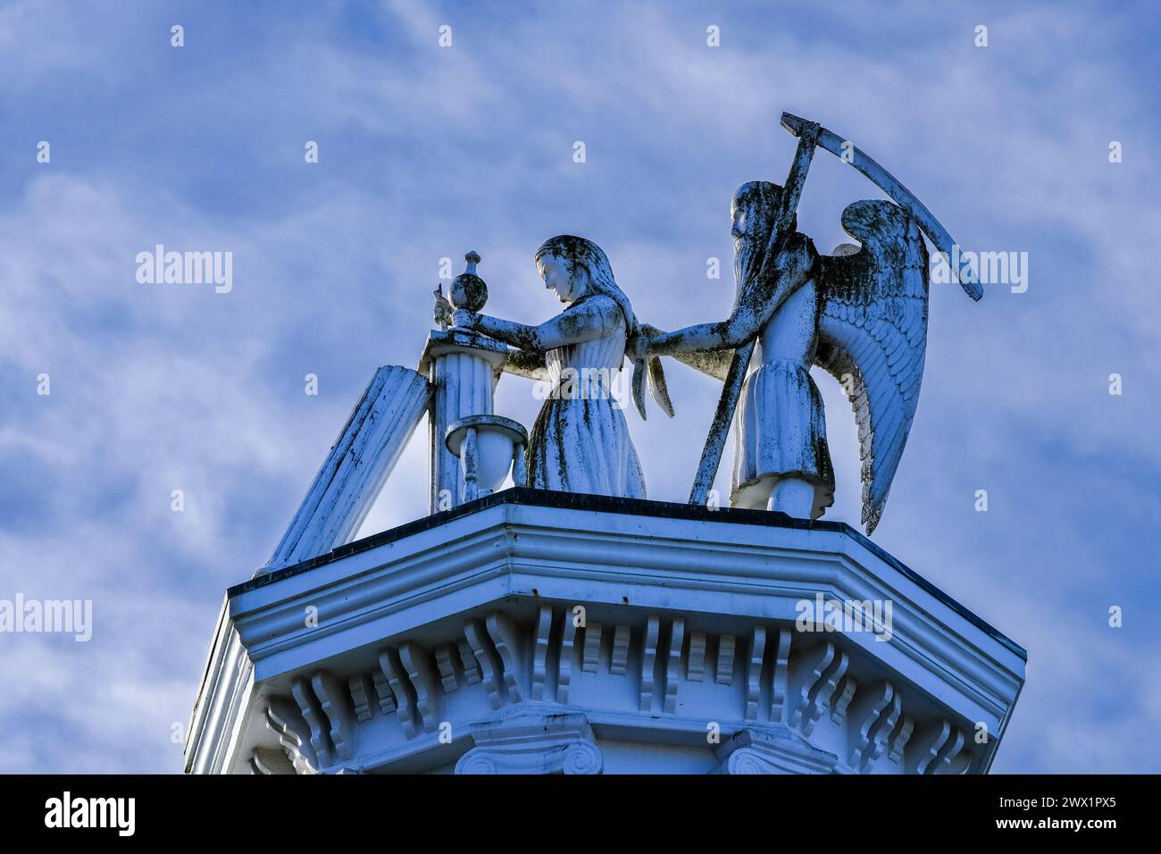 Time and the Maiden statue, Mendocino, California, USA Stock Photo - Alamy