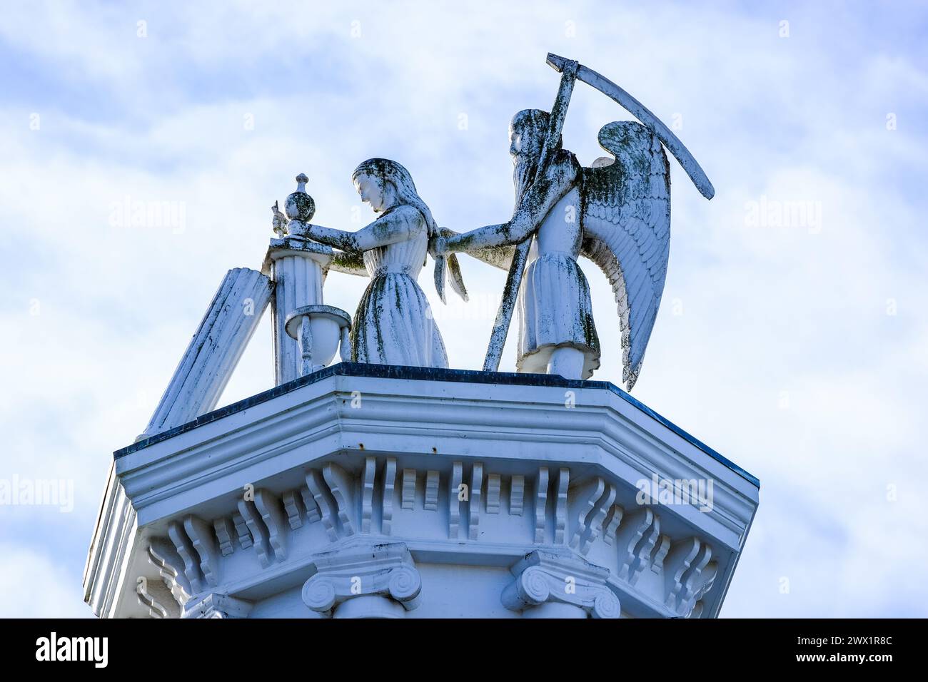 Time and the Maiden statue, Mendocino, California, USA Stock Photo - Alamy