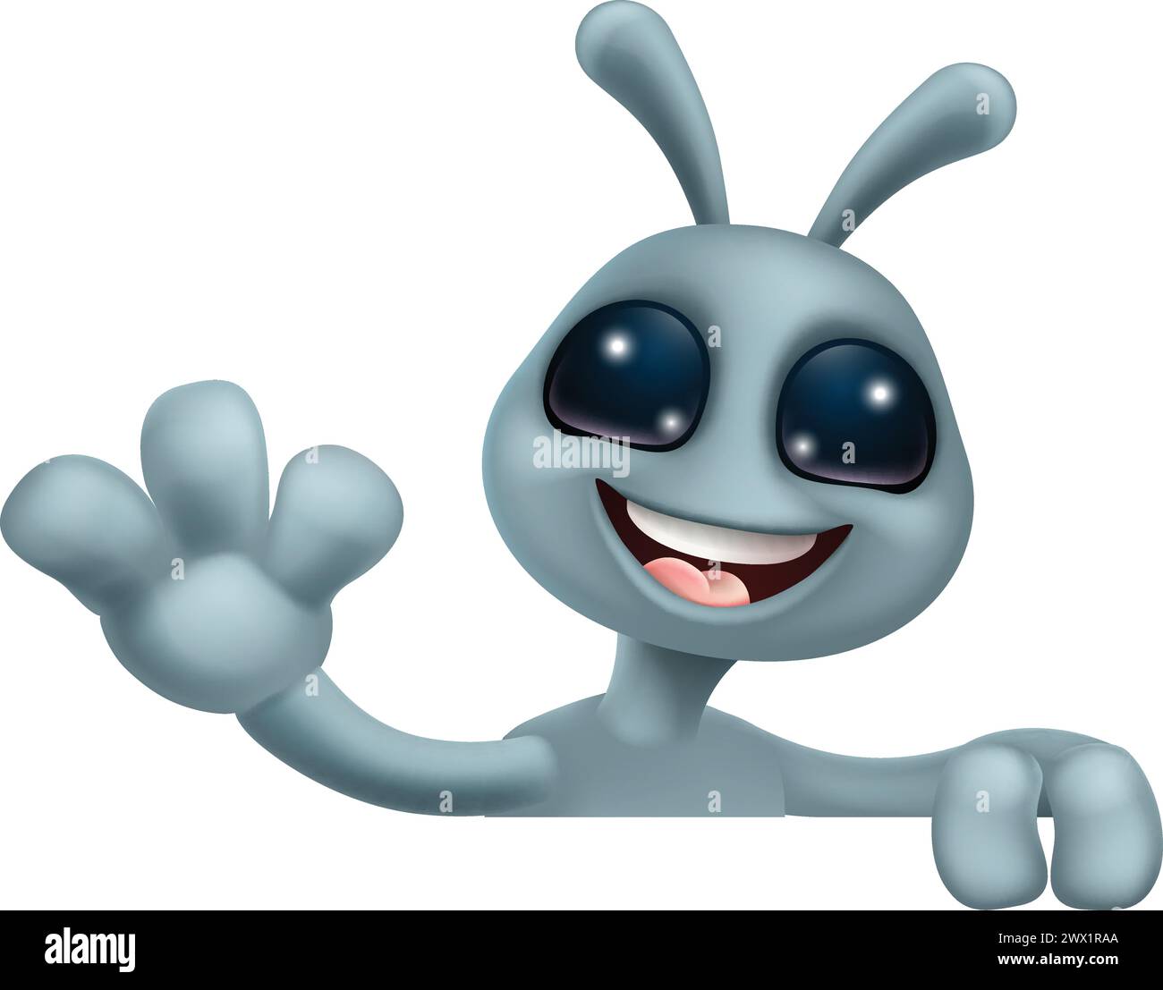 Friendly grey alien Stock Vector Images - Alamy