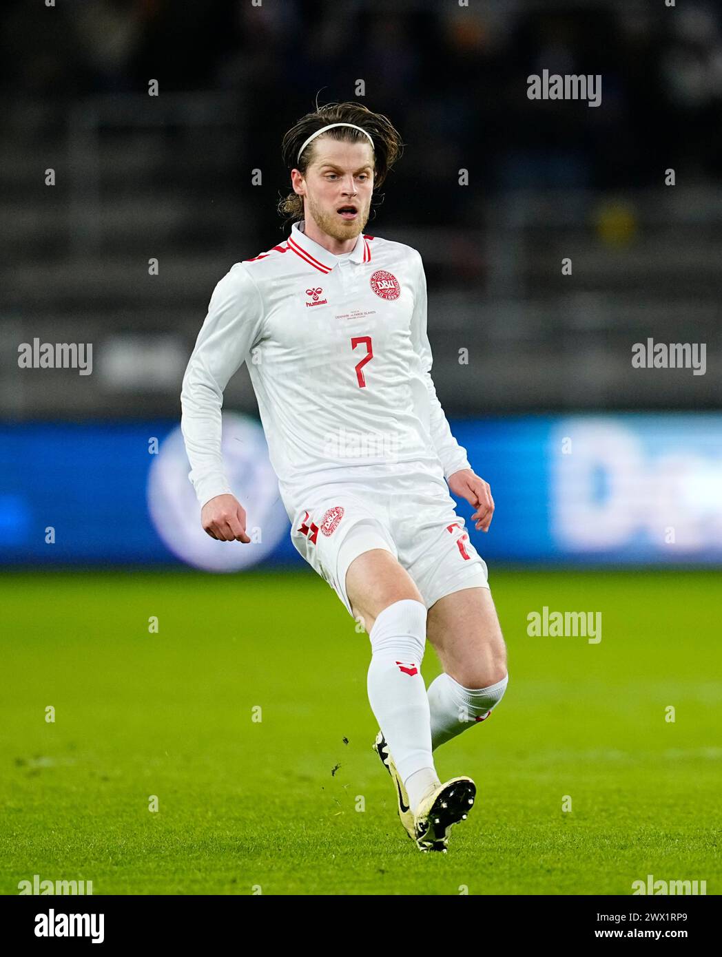 Broendby Stadium, Copenhagen, Denmark. 26th Mar, 2024. Mathias Jensen ...