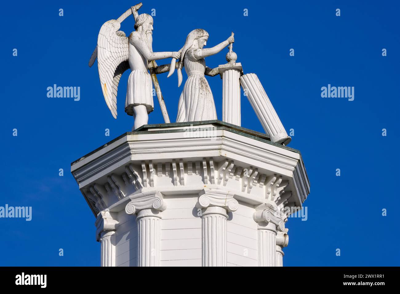 Time and the Maiden statue, Mendocino, California, USA Stock Photo - Alamy