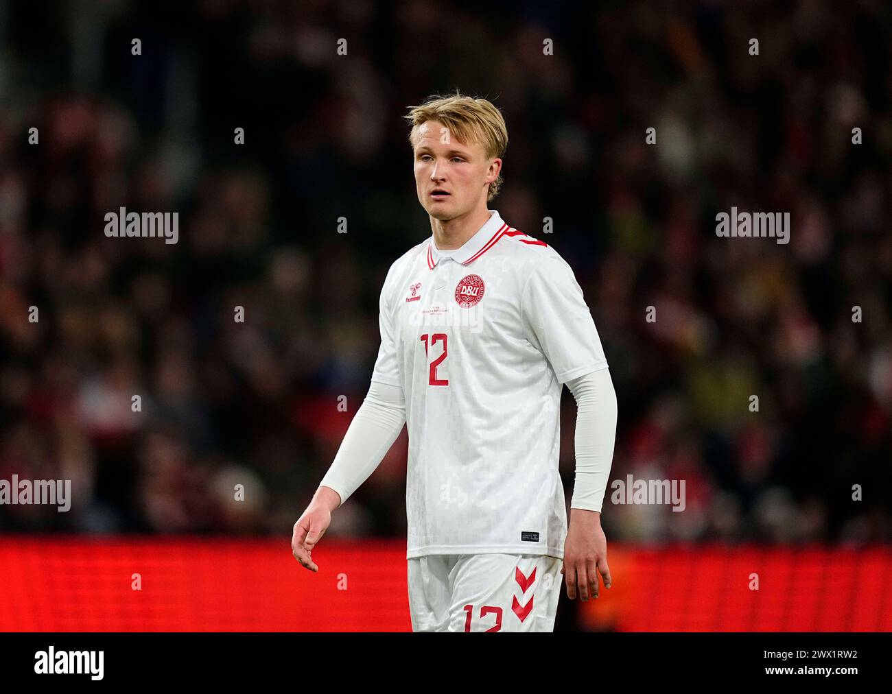 Broendby Stadium, Copenhagen, Denmark. 26th Mar, 2024. Kasper Dolberg ...