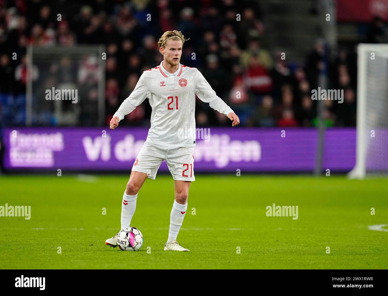 Broendby Stadium, Copenhagen, Denmark. 26th Mar, 2024. Morten Hjulmand ...