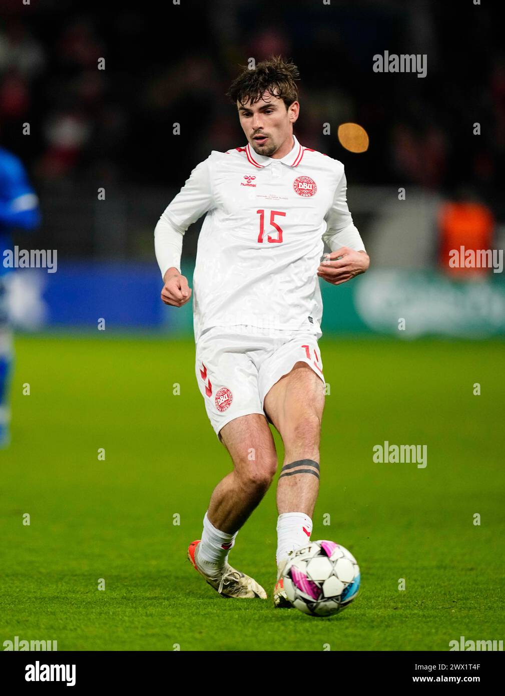 Broendby Stadium, Copenhagen, Denmark. 26th Mar, 2024. Matthew O'Riley ...