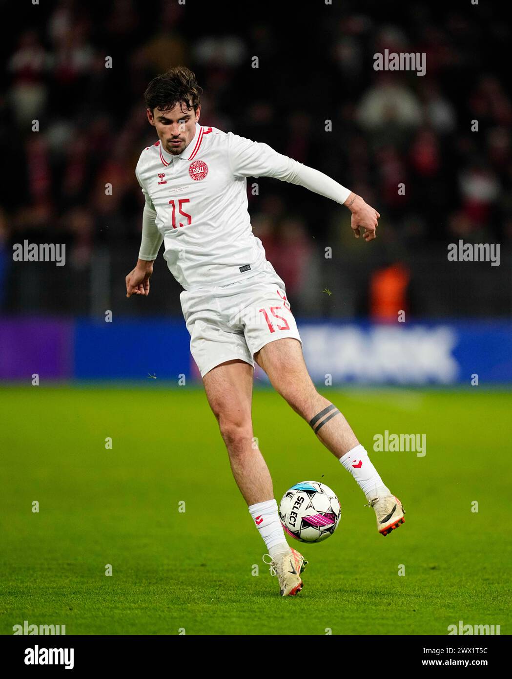 Broendby Stadium, Copenhagen, Denmark. 26th Mar, 2024. Matthew O'Riley ...