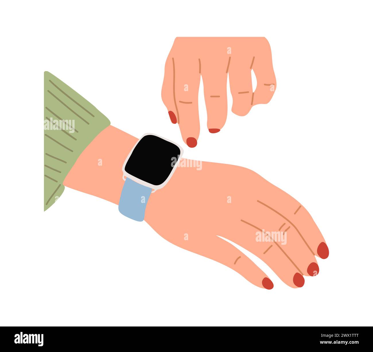 Person wearing smart watch Stock Vector Images - Alamy