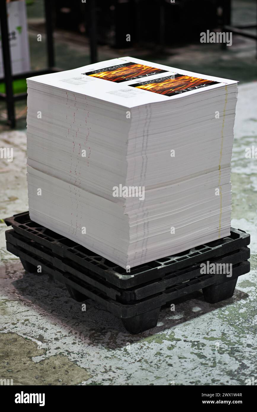 Printing, warehouse and paper stack for manufacturing or distribution ...