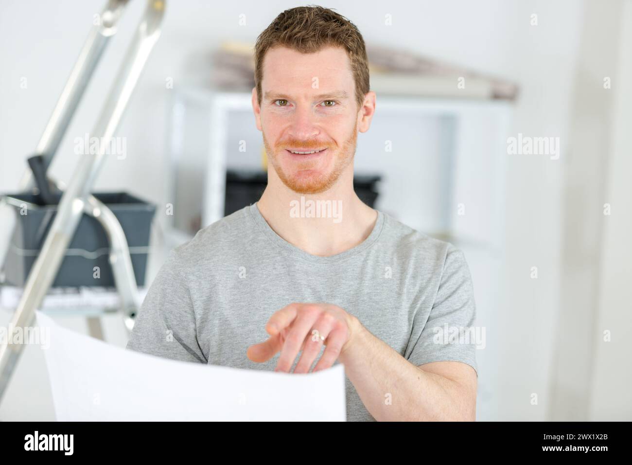 Blueprint with pen and tape measure hi-res stock photography and images ...