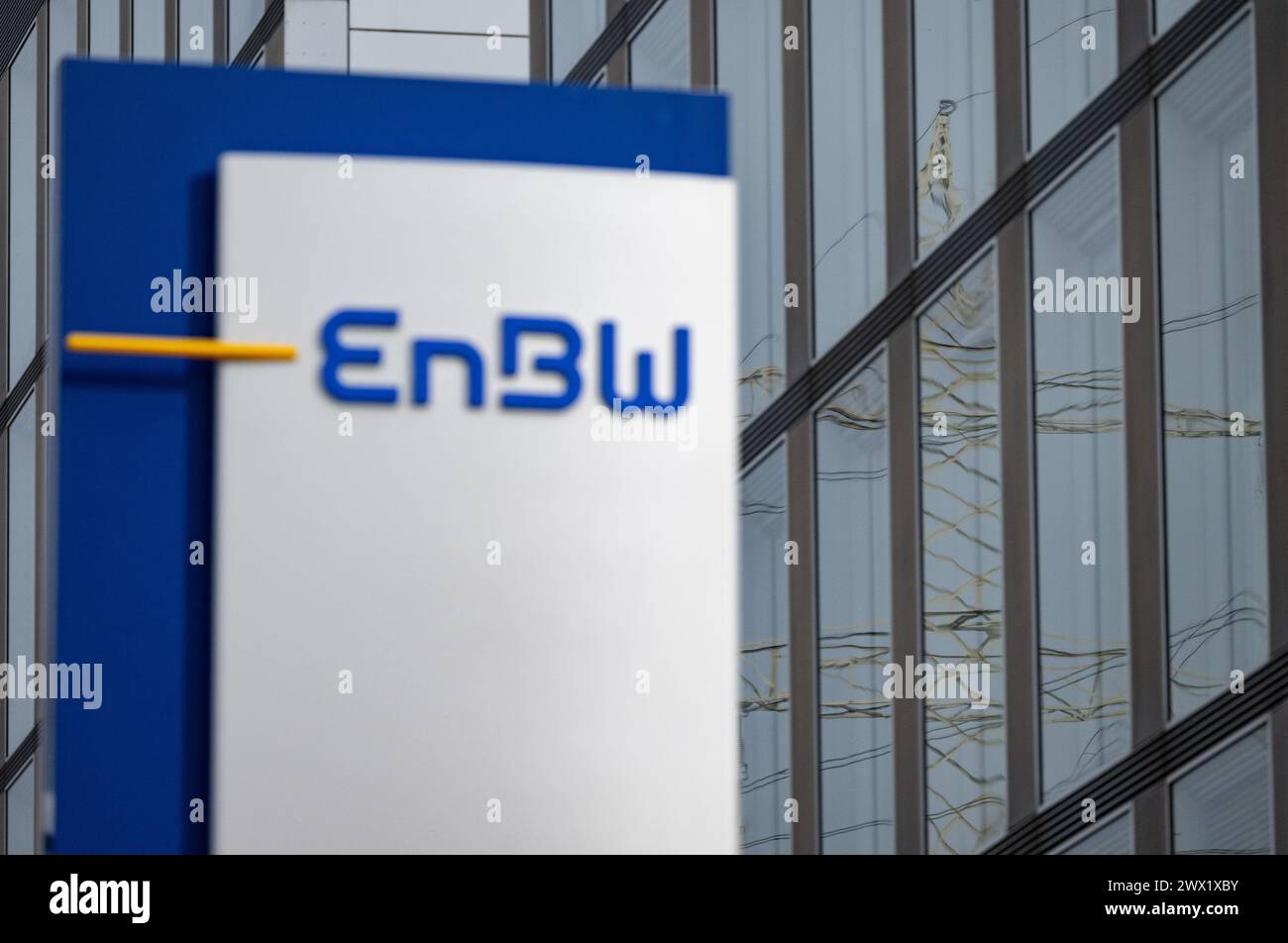 Stuttgart, Germany. 27th Mar, 2024. The logo of the energy company EnBW ...