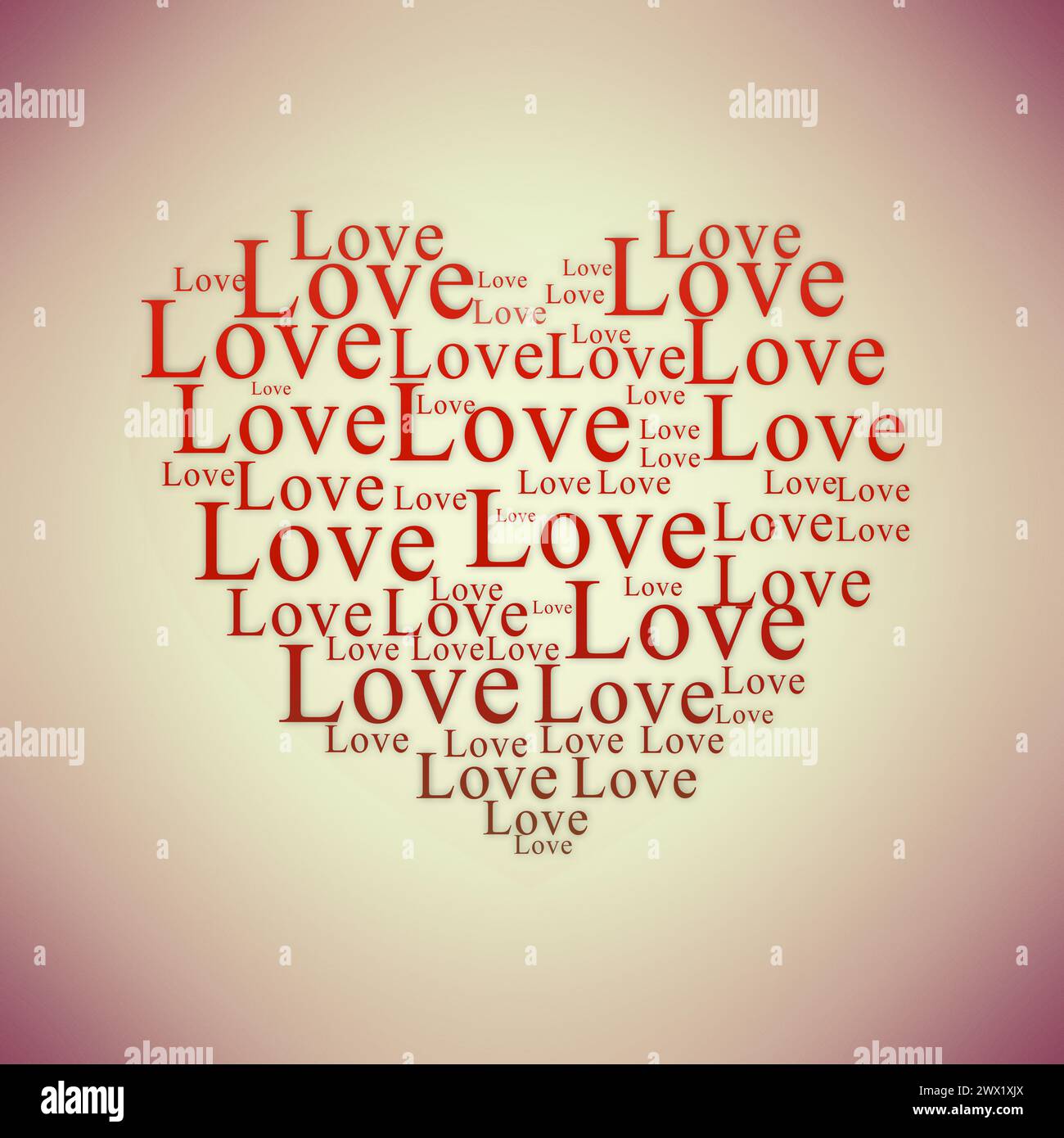 Shape, words and text in heart for love for support, valentines day and ...