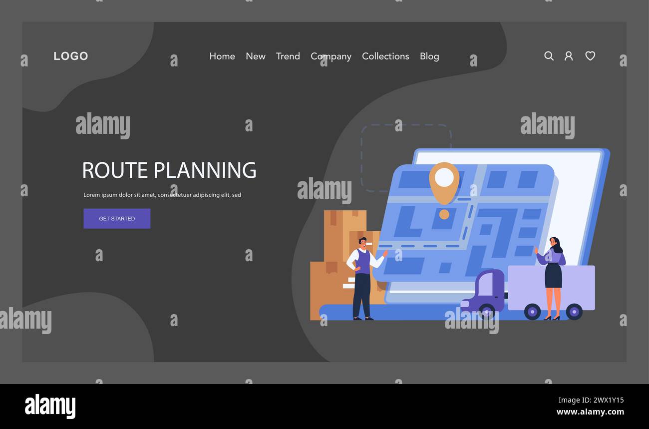 Route Planning concept. Logistics professionals strategize delivery ...