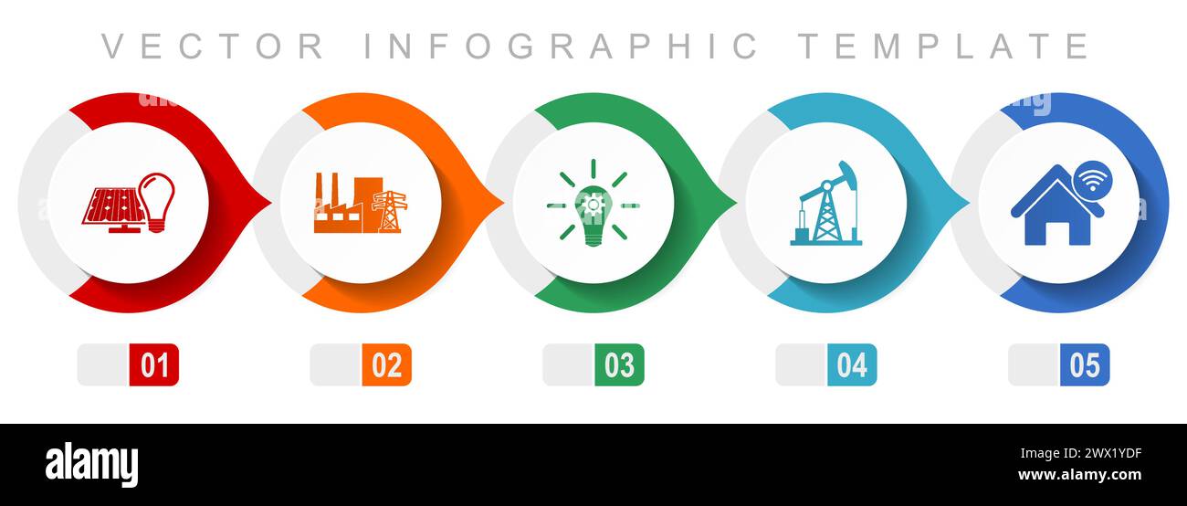 Industry and technology flat design infographic template, miscellaneous ...