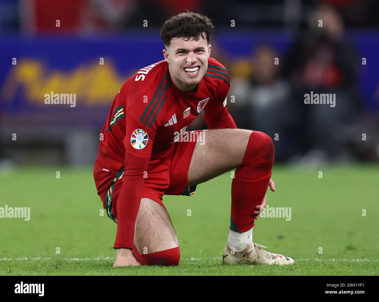 Cardiff, Wales, 26th March 2024. Neco Williams of Wales during the UEFA ...
