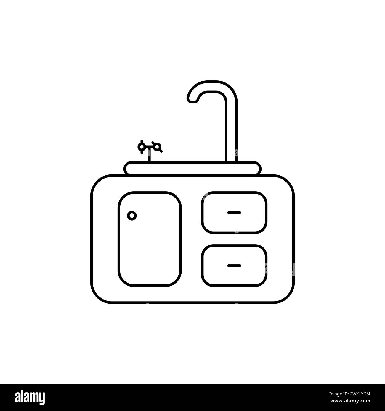 The concept of a logo of a furniture cabinet with a sink vector ...