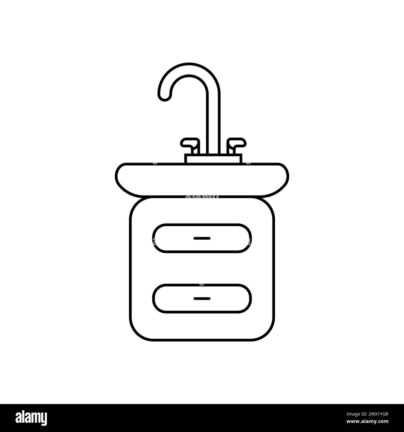 The concept of a logo of a furniture cabinet with a sink vector ...