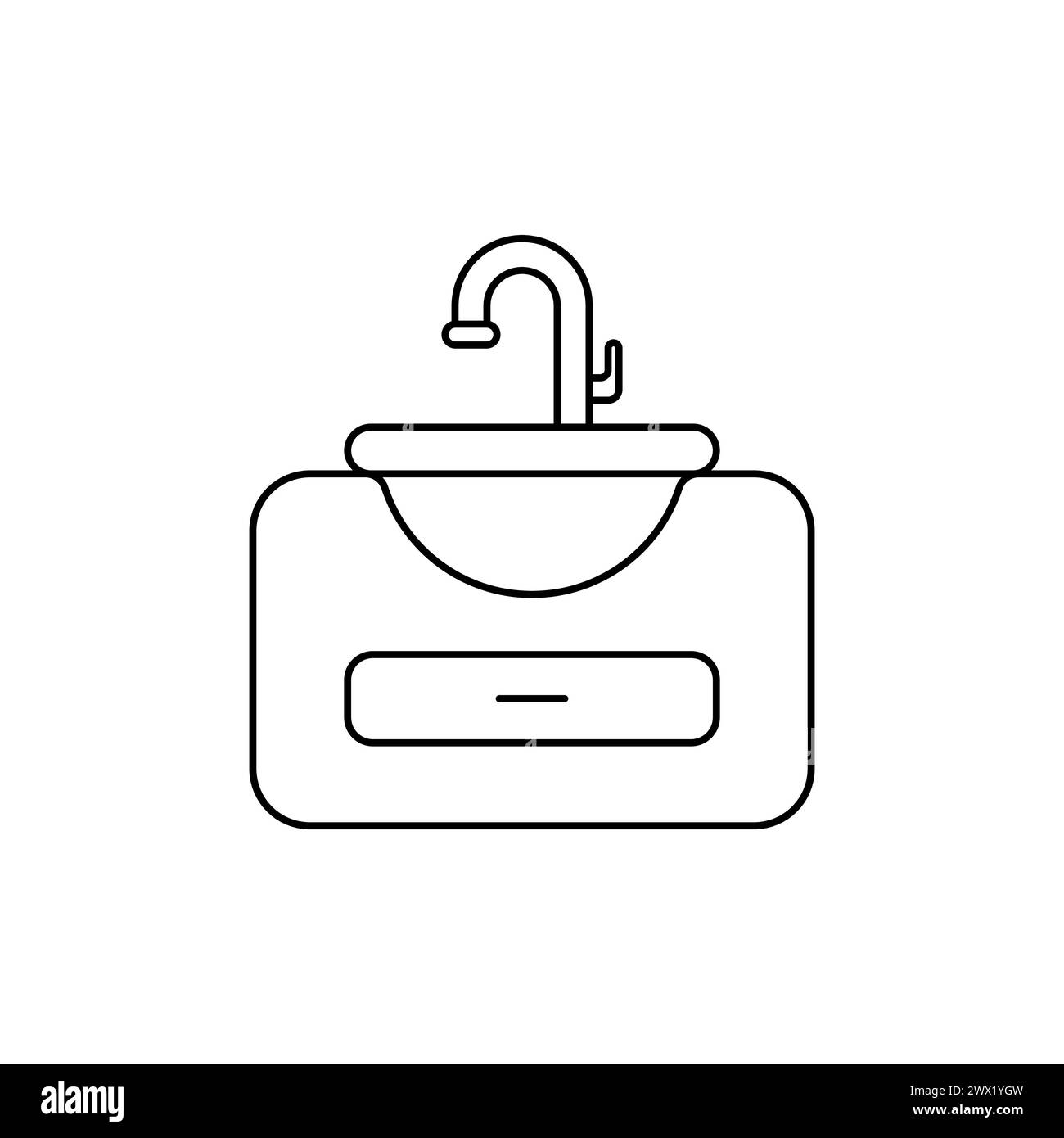 The concept of a logo of a furniture cabinet with a sink vector ...