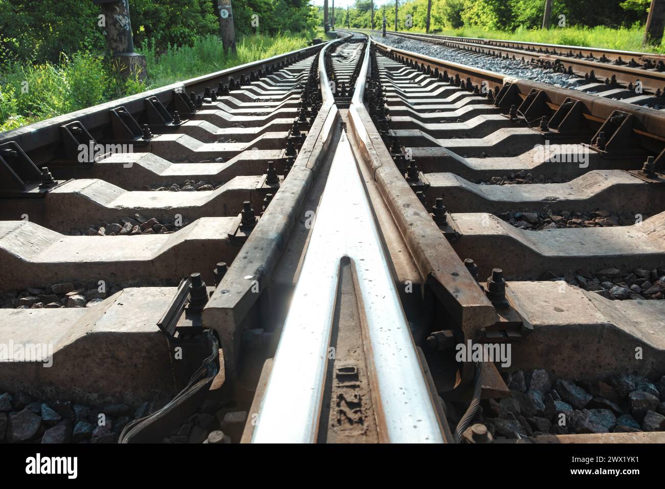 Railway tracks with switches and interchanges with geometrical ...