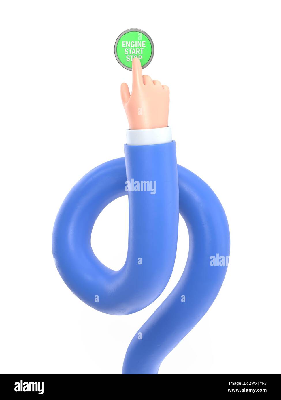 Engine starting and stopping system. Engine start. The person presses ...