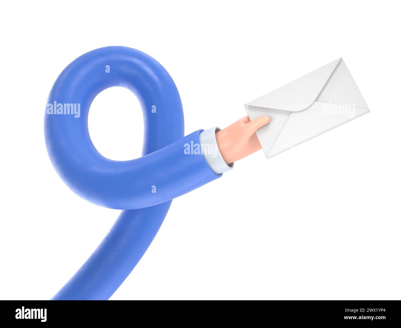Envelope holding in the hand. Email message concept, sending. Postman ...