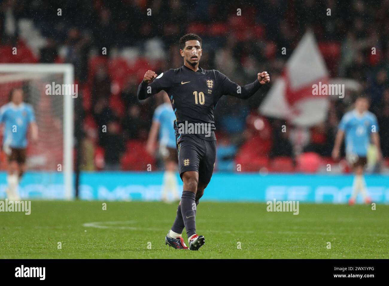 Jude Bellingham of England celebrates after scoring an equalising goal ...