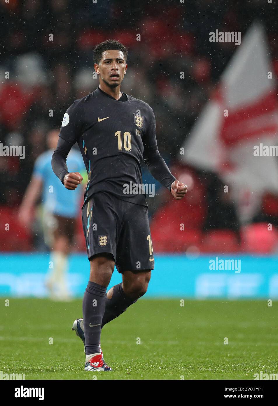 Jude Bellingham of England celebrates after scoring an equalising goal ...