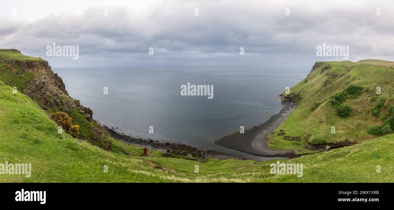 This sweeping panorama captures the dramatic coast near Lealt Falls on ...