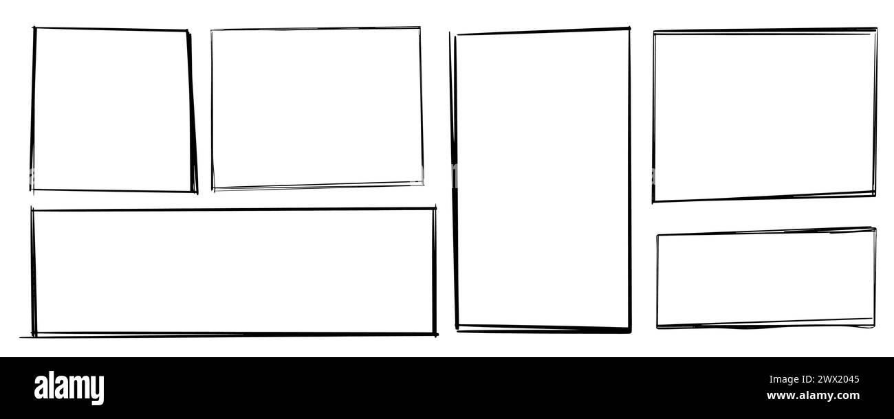 Rectangle frame cadre, edge grunge border, text box textured isolated ...