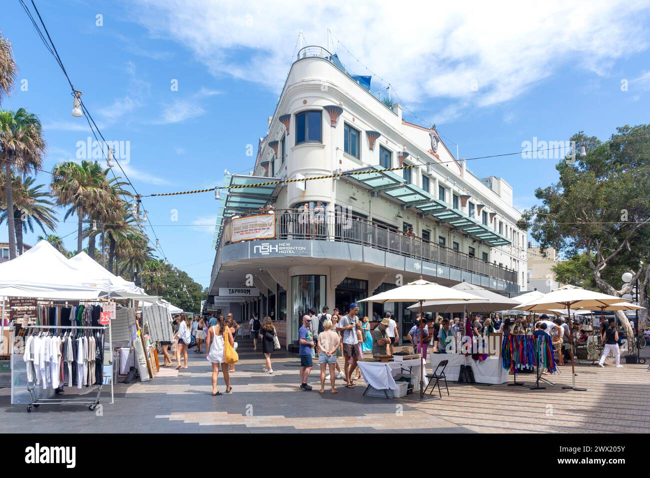 Shopping pedestrianised shopping craft stall stalls at the manly hi-res ...