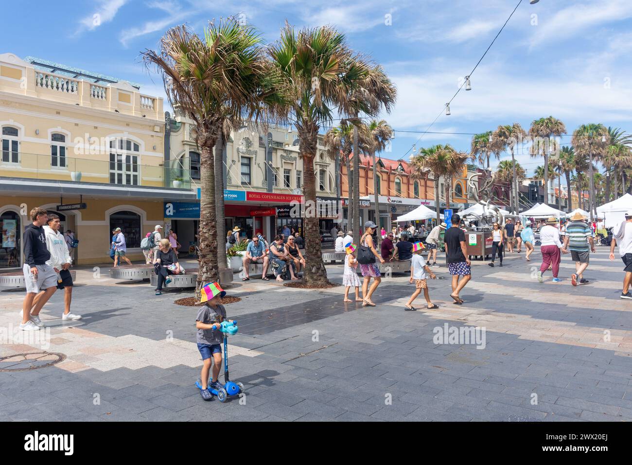 Shopping pedestrianised shopping craft stall stalls at the manly hi-res ...